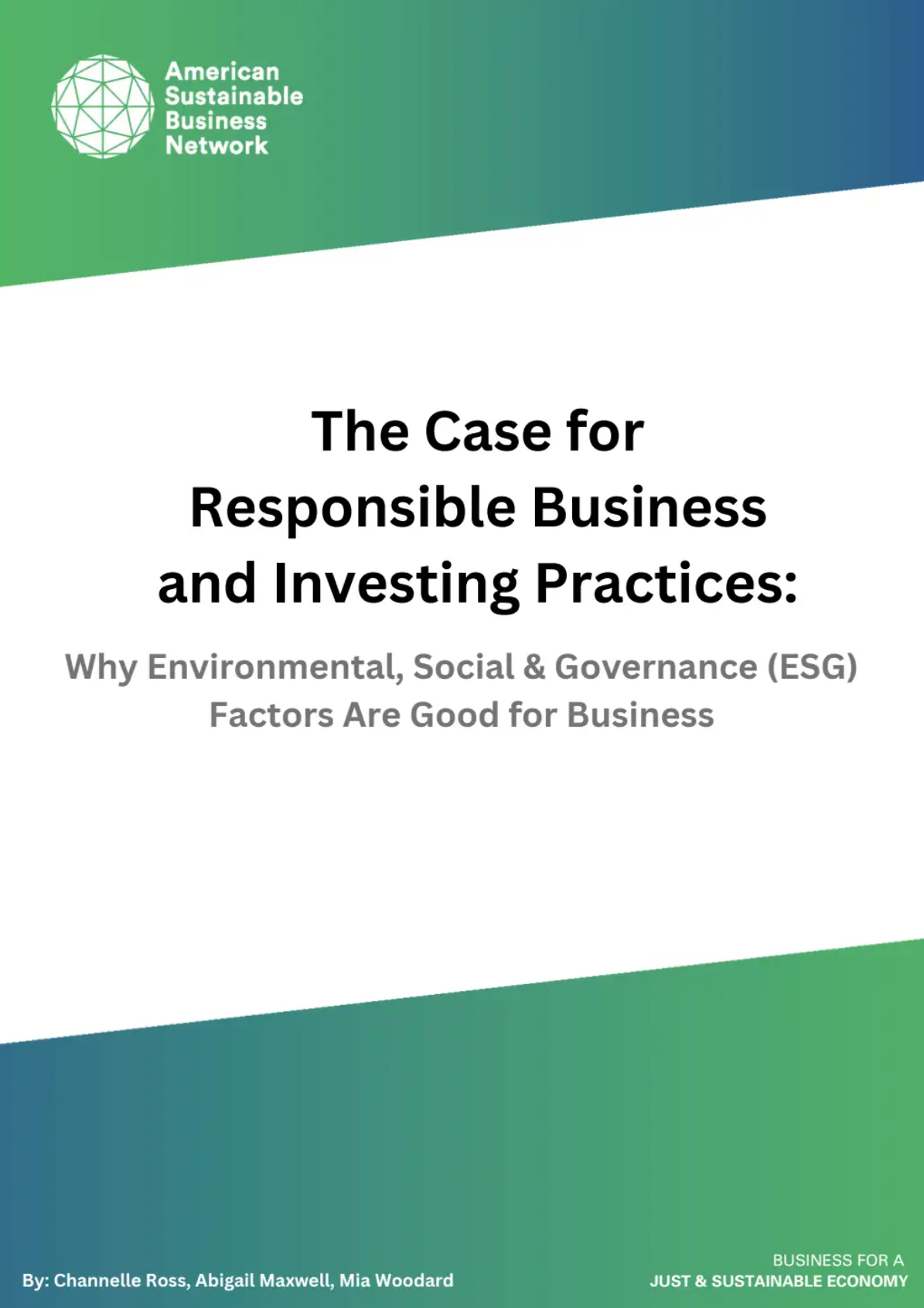 Freedom to Invest & ESG - American Sustainable Business Network